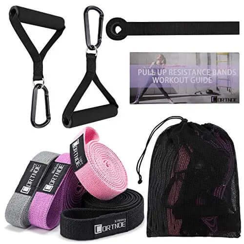 Long Pull Up Resistance Bands Set of 10 with Handles