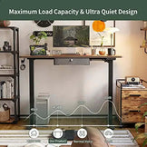 FEZIBO Electric Standing Desk, Adjustable Desk 63"- Black/Rustic Brown ...