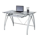 Realspace Vista Glass Computer Desk, 48"W - Silver
