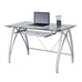 Realspace Vista Glass Computer Desk, 48"W - Silver – Môdern Space Gallery