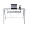 Realspace Vista Glass Computer Desk, 48"W - Silver – Môdern Space Gallery