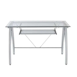 Realspace Vista Glass Computer Desk, 48"W - Silver – Môdern Space Gallery