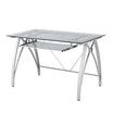 Realspace Vista Glass Computer Desk, 48"W - Silver – Môdern Space Gallery