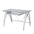 Realspace Vista Glass Computer Desk, 48"W - Silver