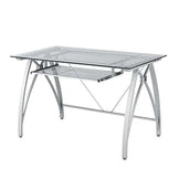 Realspace Vista Glass Computer Desk, 48"W - Silver – Môdern Space Gallery