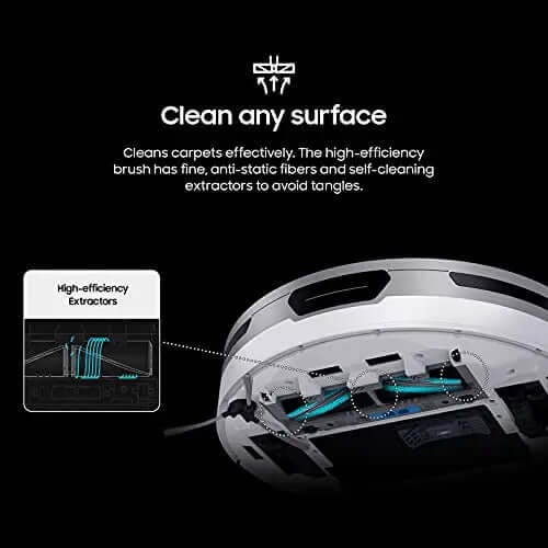 SAMSUNG Jet Bot+ Robot Vacuum with Clean Station - White