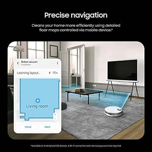 SAMSUNG Jet Bot+ Robot Vacuum with Clean Station - White