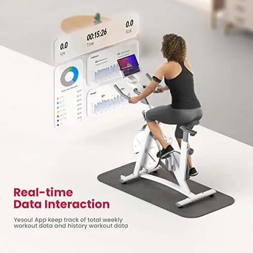 YESOUL S3 Indoor Exercise Bike, Bluetooth, Smart Connect - White